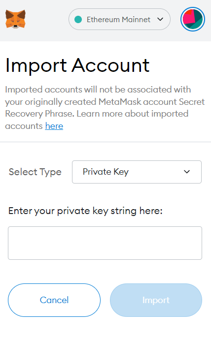 วิธีการนำเข้าคีย์ส่วนตัวไปที่ MetaMask – Gala TH