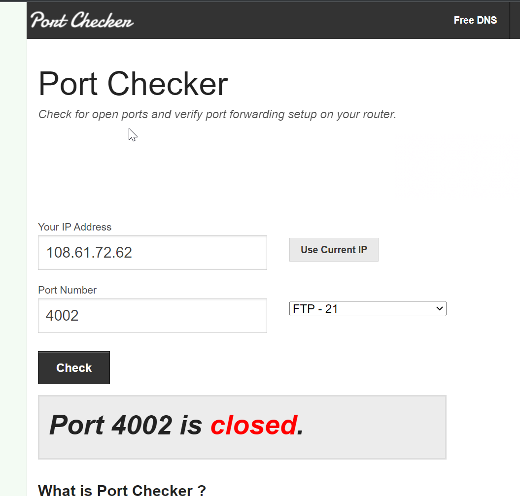 Confirming Port Forwarding Is Active – Gala